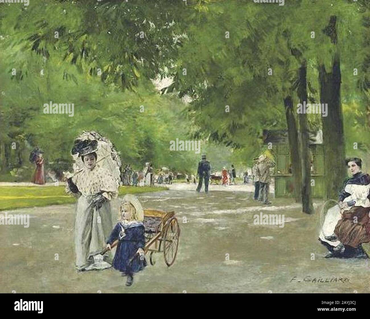 Franz Gailliard La Promenade 1888 Stock Photo - Alamy