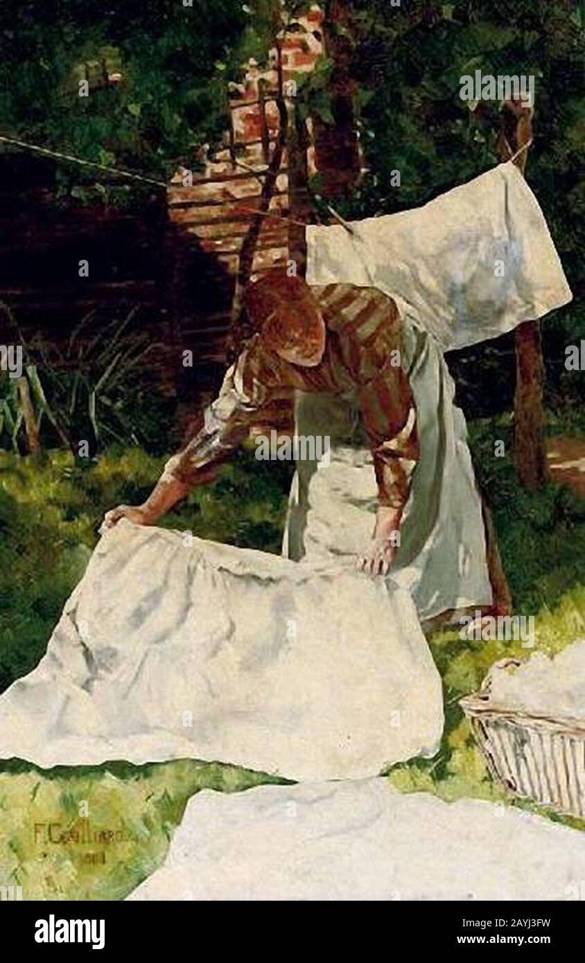 Franz Gailliard, Washing Day, 1883 Stock Photo - Alamy