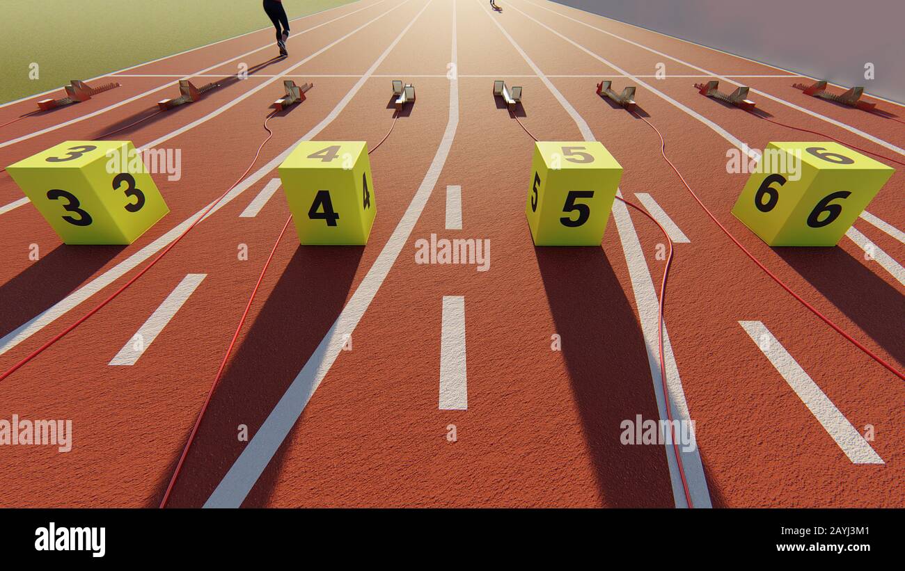 Start line athletic track Stock Photo - Alamy