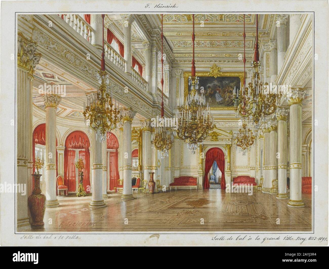 Franz Heinrich, Ballsaal der Villa Berg Stock Photo - Alamy