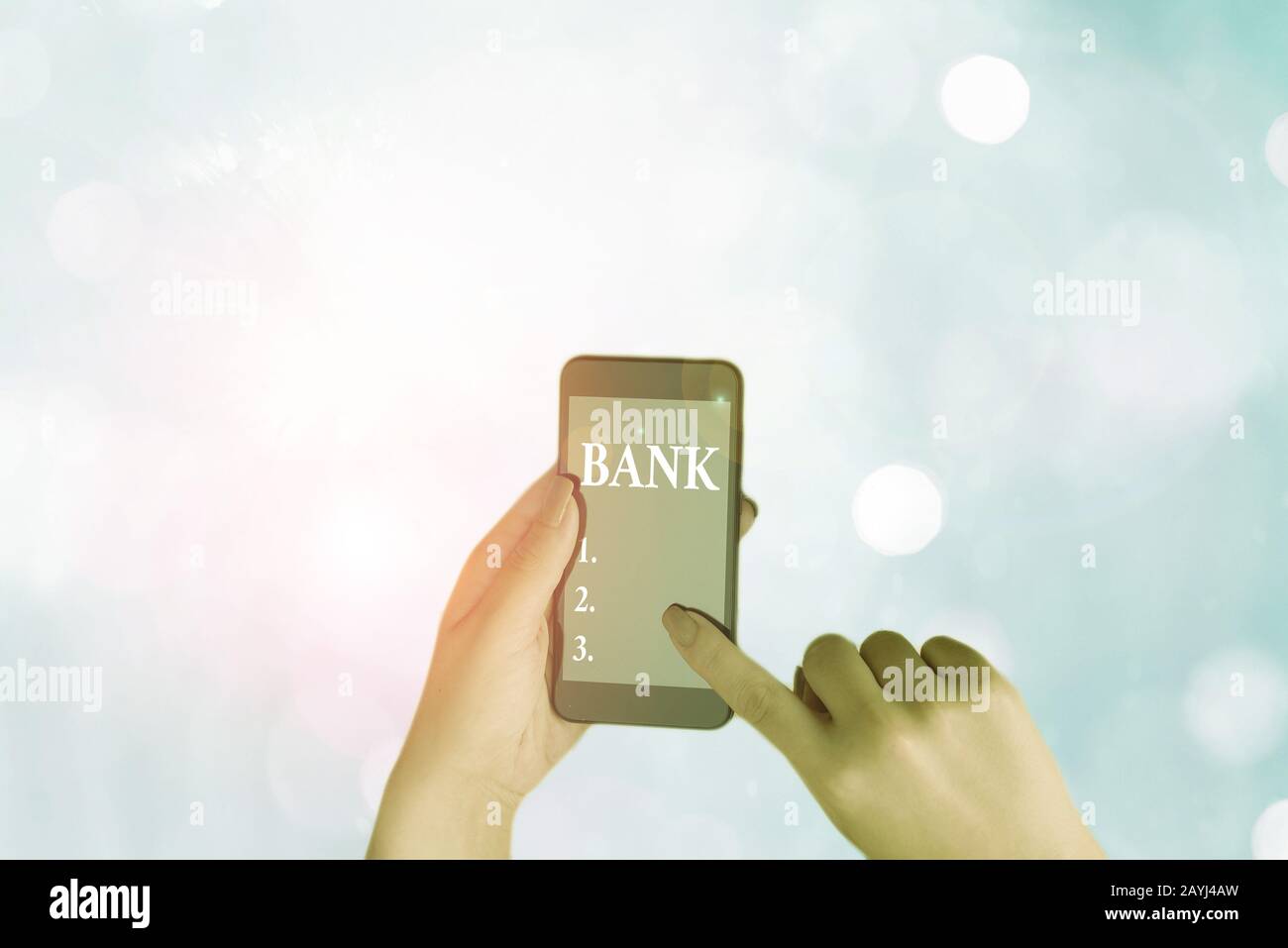 Writing note showing Bank. Business concept for An organization where ...