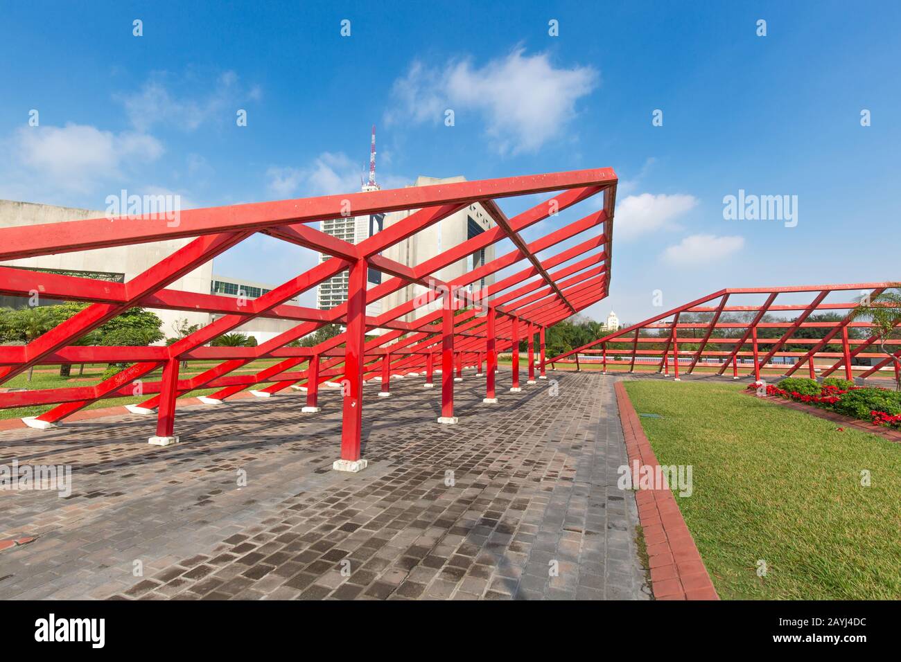 Monterrey, Landmark Macroplaza (La Gran Plaza) square in historic city ...