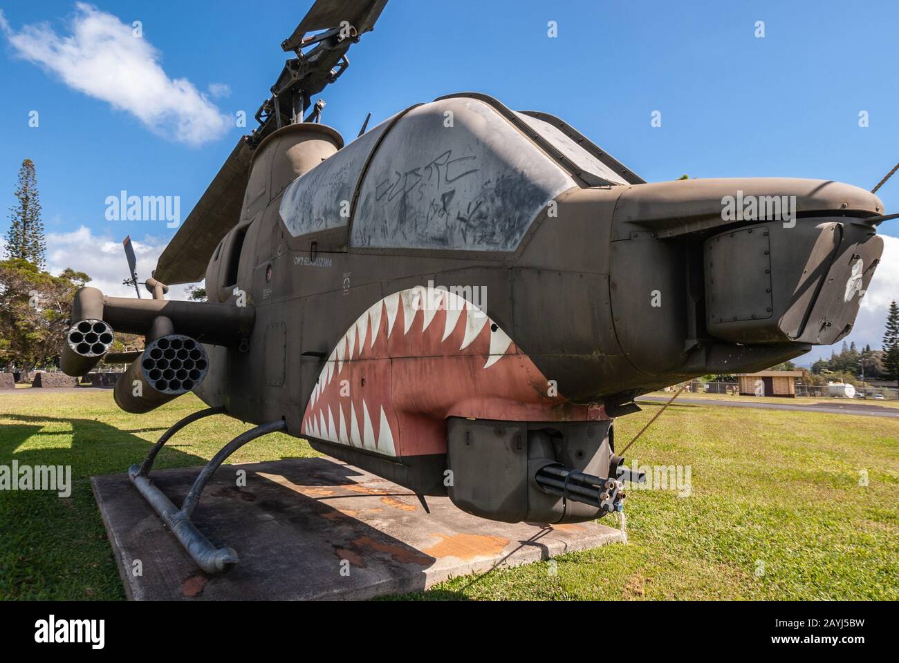 Oahu, Hawaii, USA. - January 10, 2012: Wheeler Air Force Base. Closeup ...