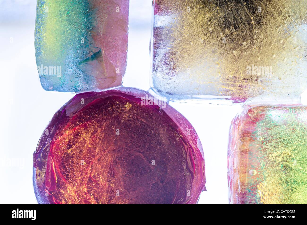 Abstract composition with colourful ice cubes in vibrant tones Stock ...