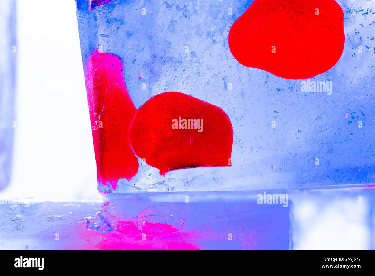 Frozen colour abstract - Colourful illuminated ice cubes composition ...