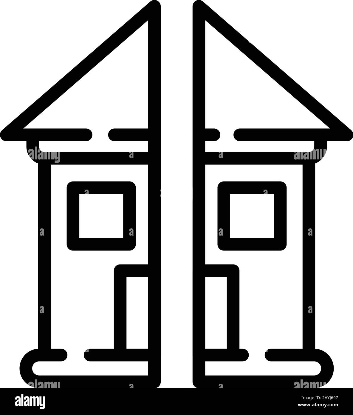 Divorce separate house icon. Outline divorce separate house vector icon ...