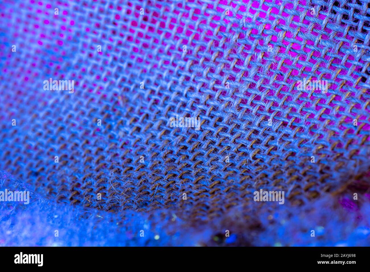 Close up macro shoot of linen fabric in vivid blue tones Stock Photo ...