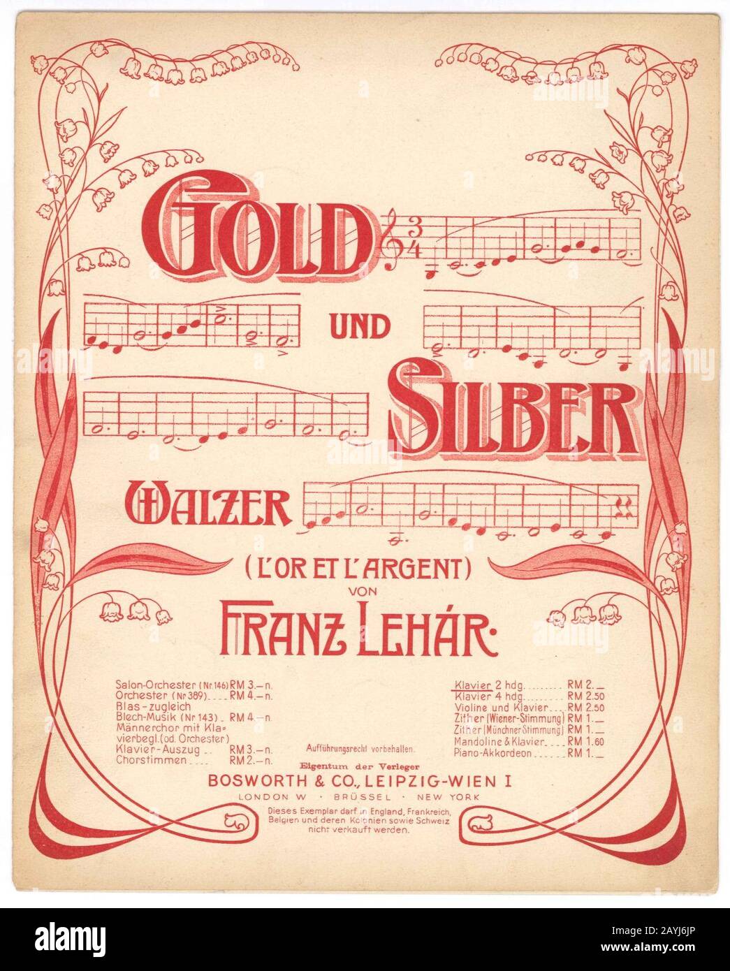 Franz Lehar Gold und Silber Walzer op 79 Stock Photo - Alamy