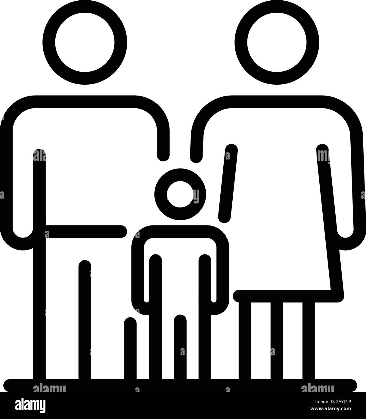 Full family icon. Outline full family vector icon for web design ...