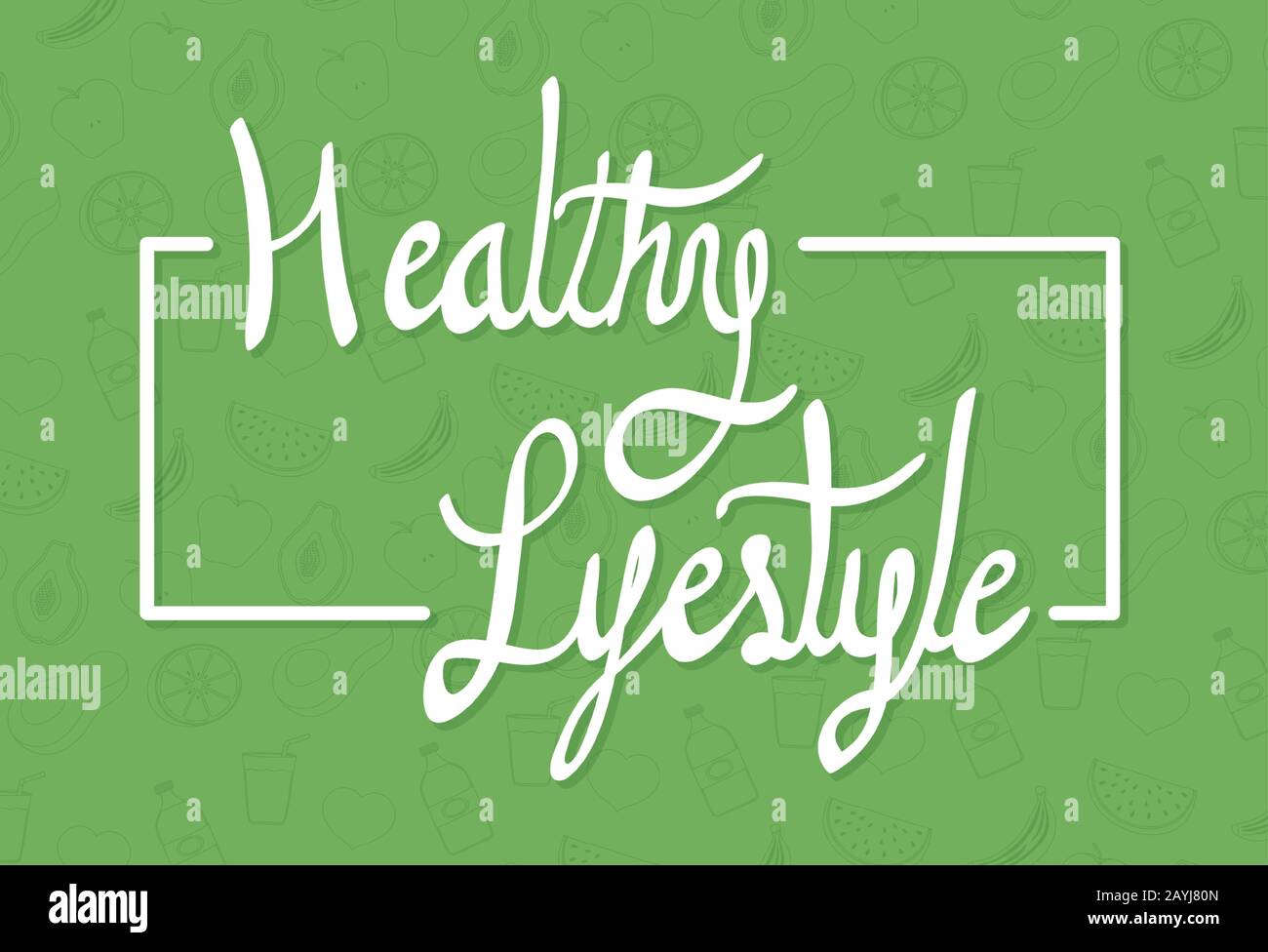 healthy lifestyle lettering frame icon Stock Vector Image & Art - Alamy