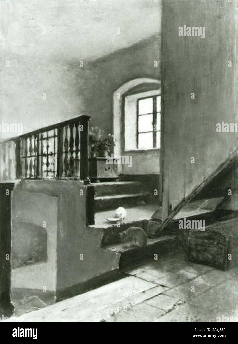 Franz Rumpler 1848-1922 - Interier s kockami Stock Photo - Alamy