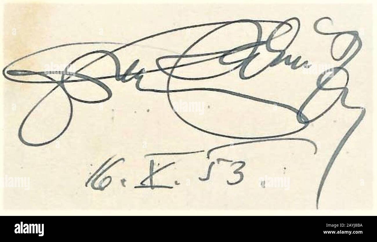Franz Salmhofer Signature 16 Oct 1953 01 Stock Photo - Alamy