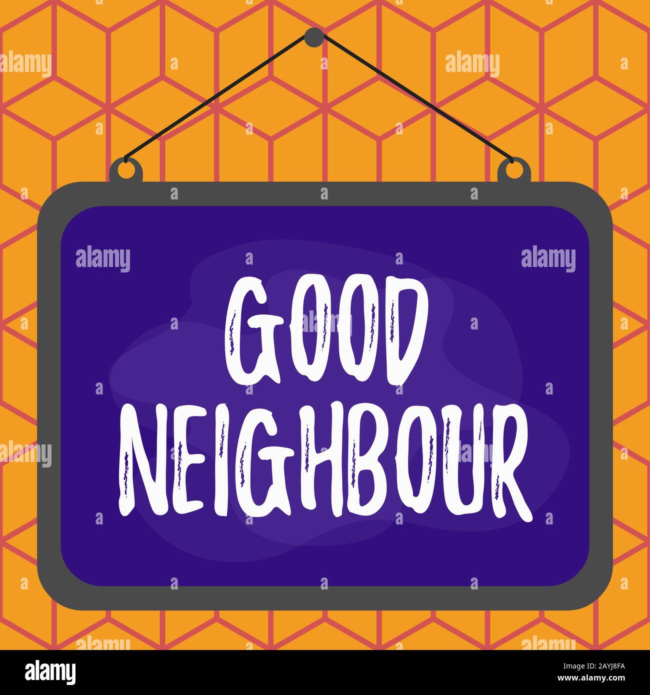 Conceptual hand writing showing Good Neighbour. Concept meaning not ...
