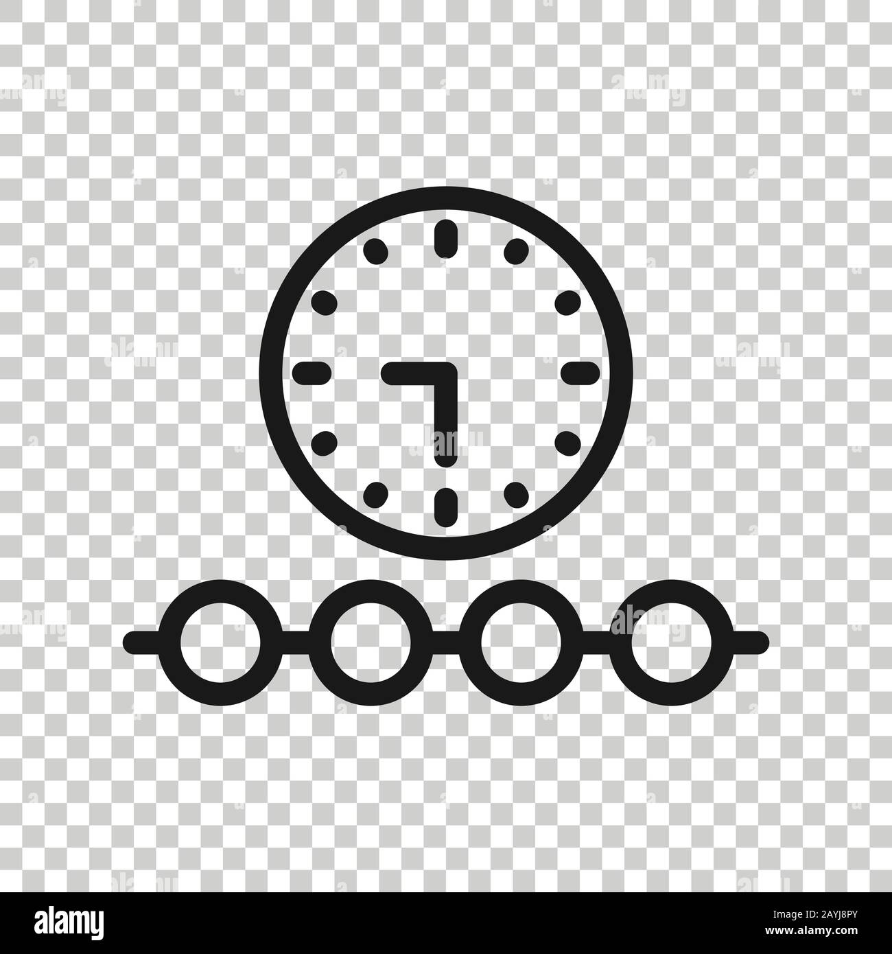 Timeline icon in flat style. Progress vector illustration on white ...