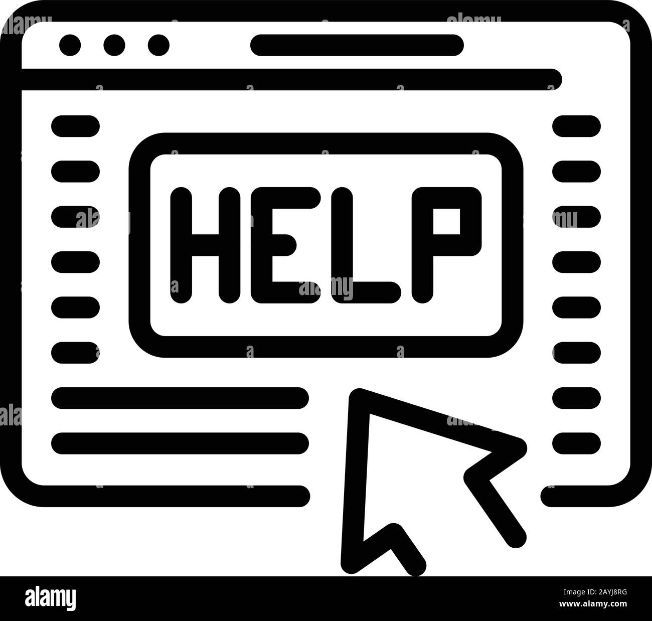 Online help page icon. Outline online help page vector icon for web ...