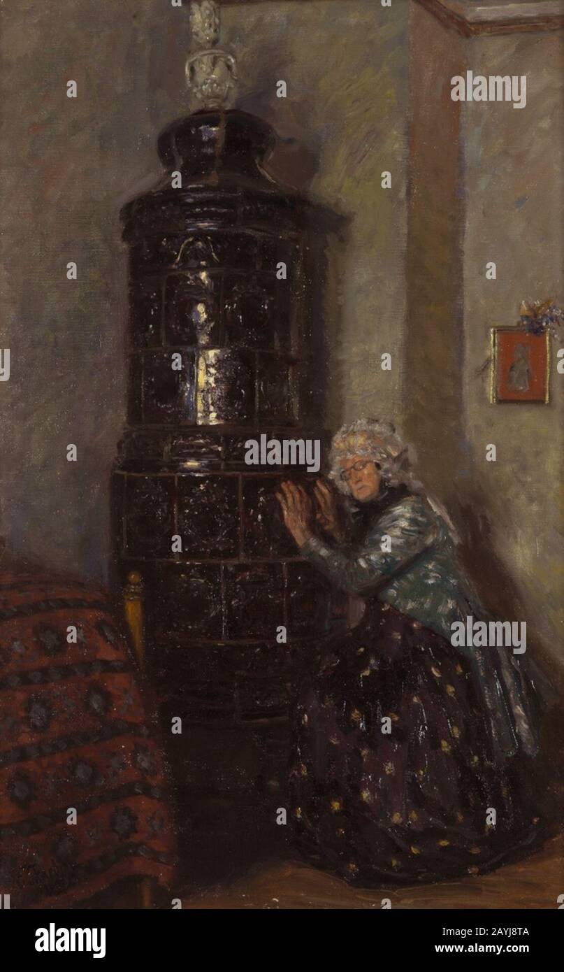 Franz Skarbina - Alte Frau am Ofen Stock Photo - Alamy