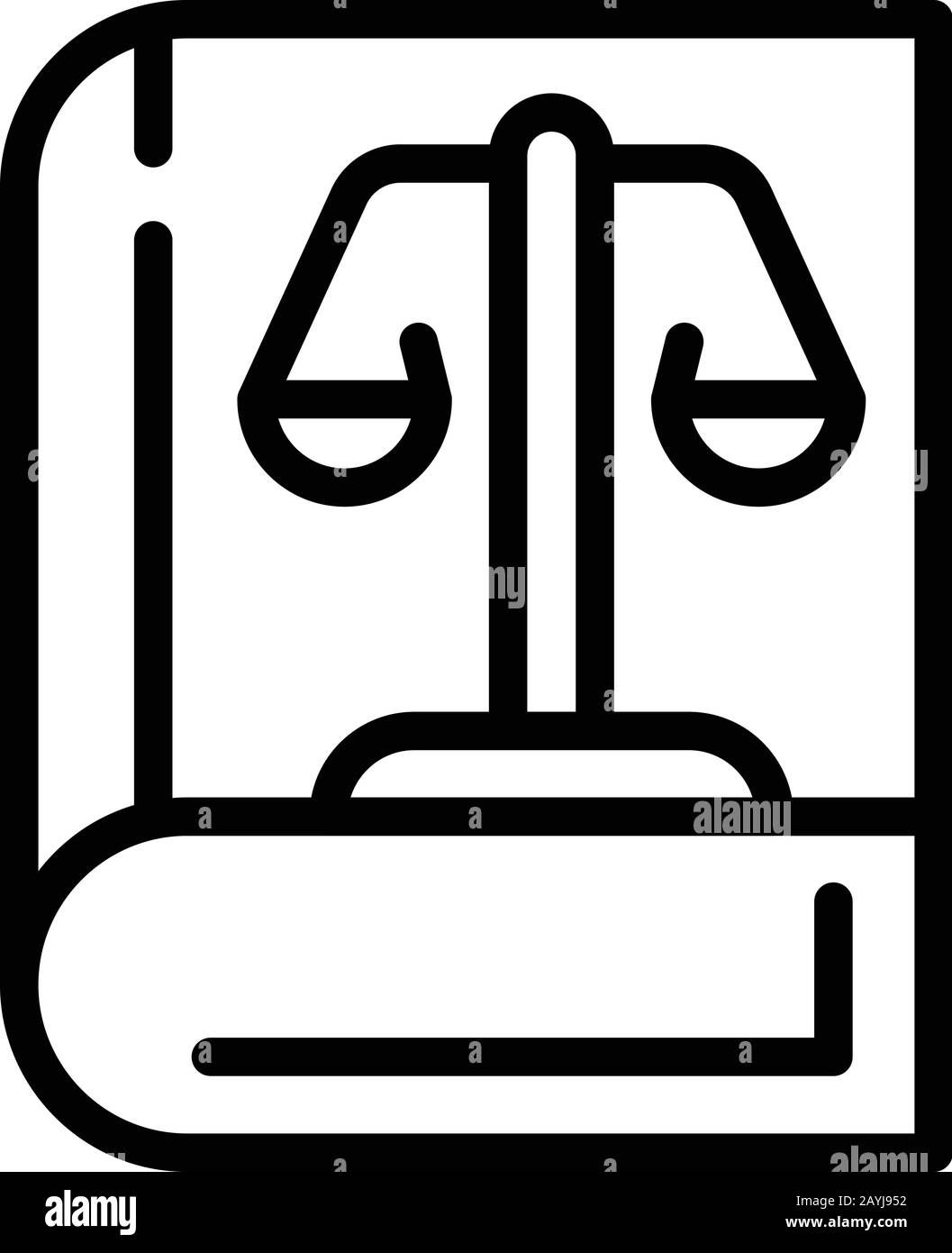 Law book icon. Outline law book vector icon for web design isolated on ...