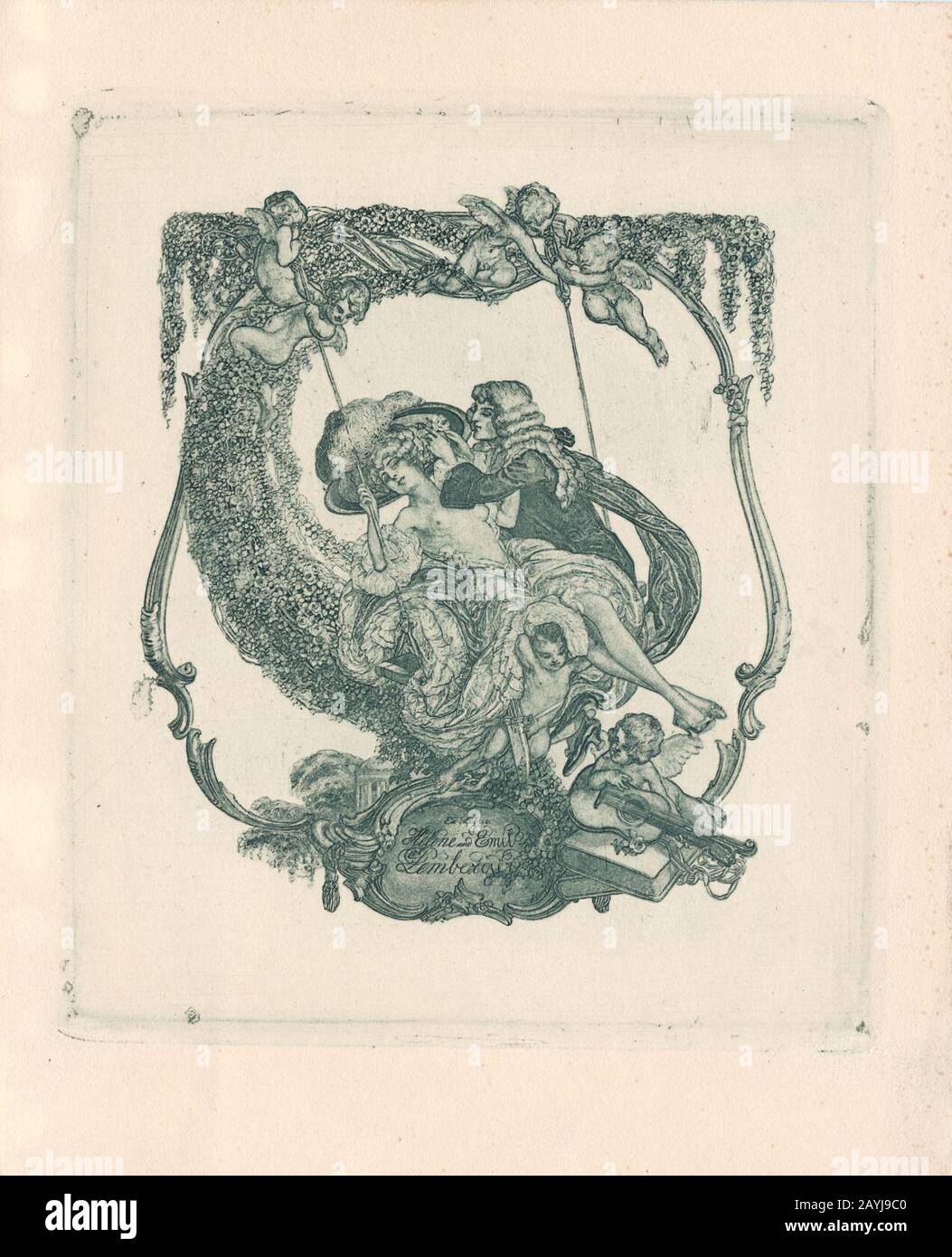 Franz von Bayros Ex libris Helene und Emil Lemberger Stock Photo - Alamy