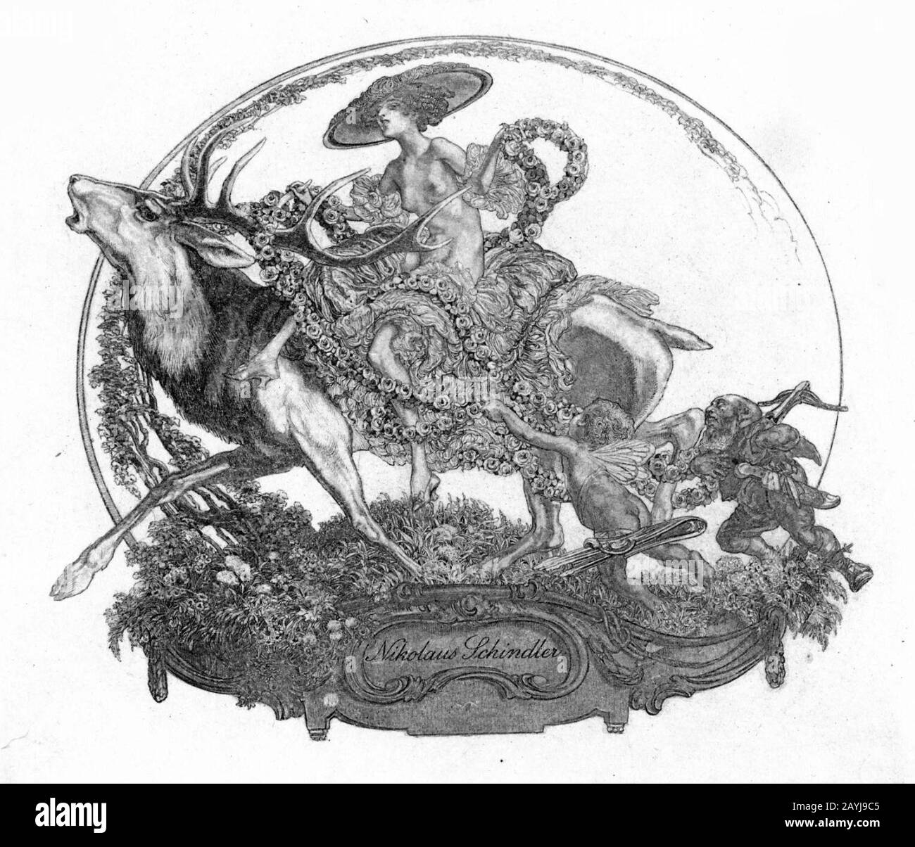 Franz von Bayros Ex libris Nikolaus Schindler Stock Photo - Alamy