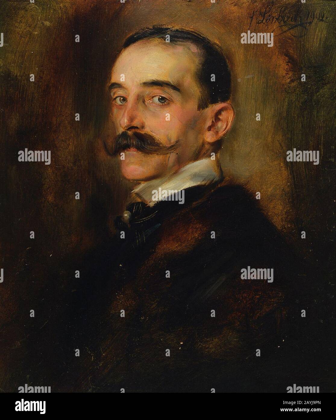Franz von Lenbach - Portrait des Reinhold Karl von Liphart, 1902 Stock ...