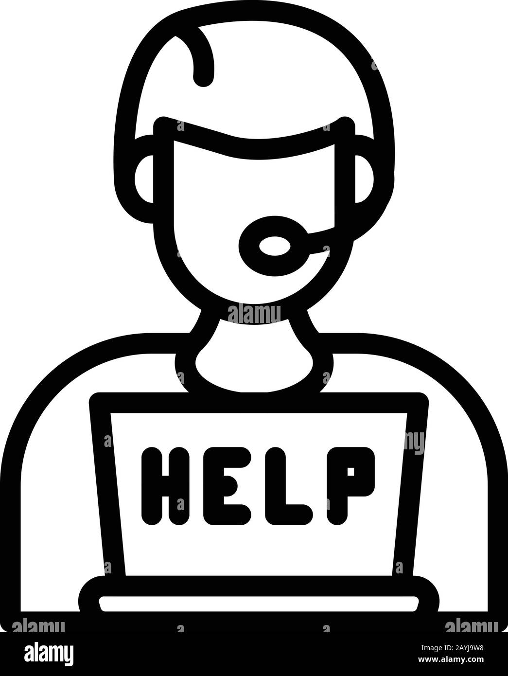 Help service center icon. Outline help service center vector icon for ...