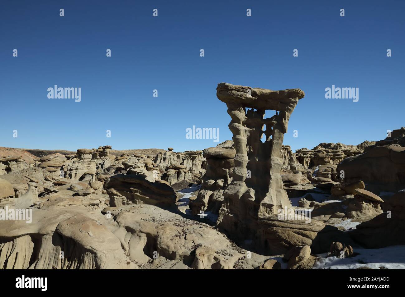 Strange Rock Formation in Bisti Badlands (Alien Throne) New Mexico USA ...