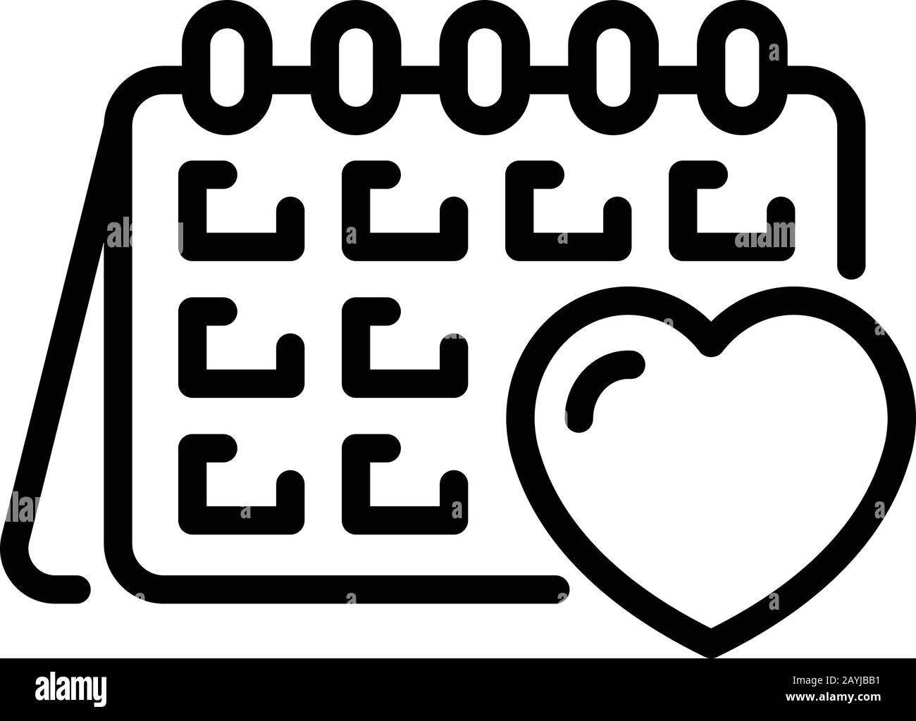 Medical health calendar icon. Outline medical health calendar vector ...