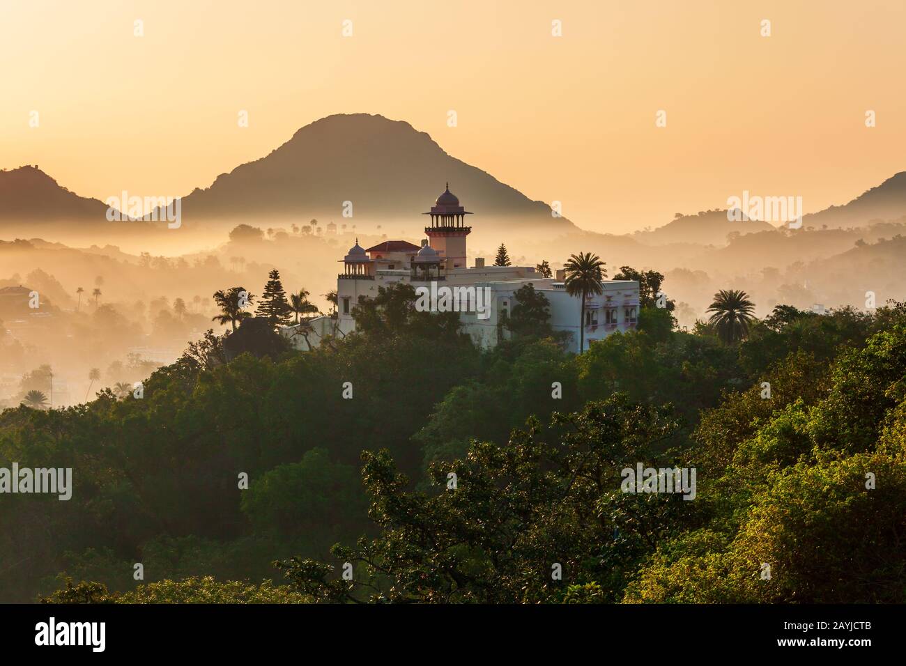Mount Abu and Aravalli mountain range aerial panoramic view. Mount Abu ...