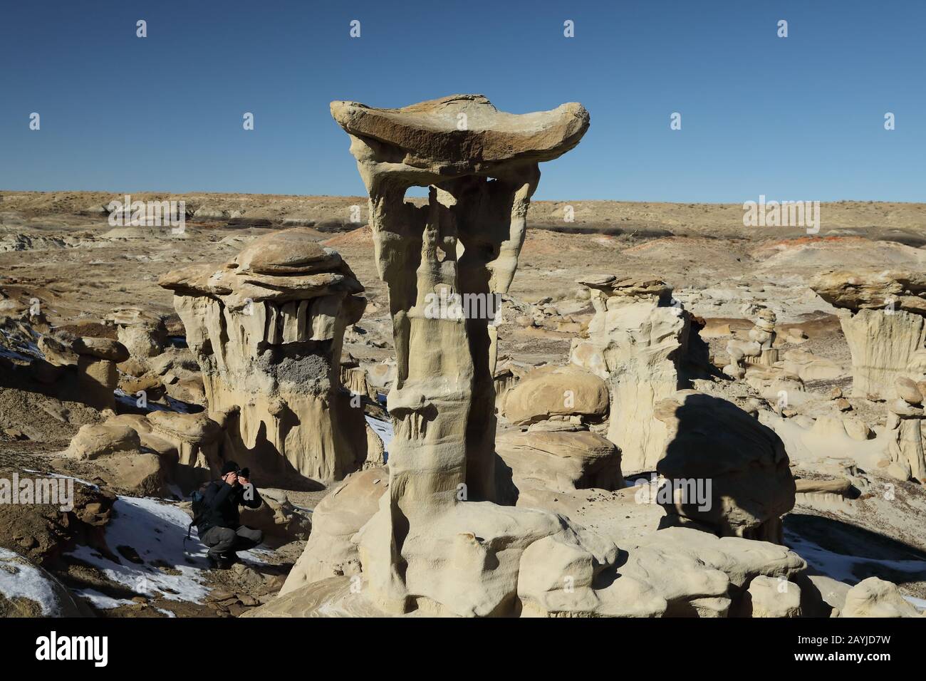 Strange Rock Formation in Bisti Badlands (Alien Throne) New Mexico USA ...