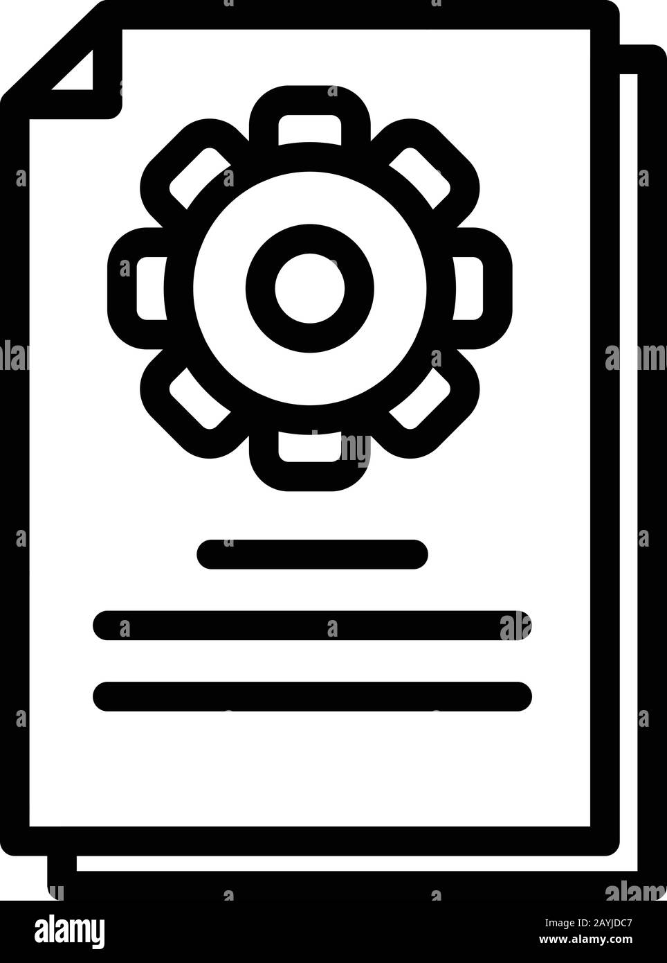 Gear service paper icon. Outline gear service paper vector icon for web ...