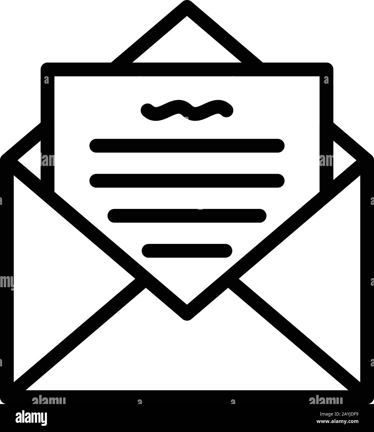 Mail letter icon. Outline mail letter vector icon for web design ...