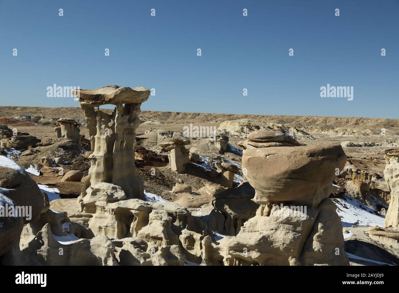 Strange Rock Formation in Bisti Badlands (Alien Throne) New Mexico USA ...