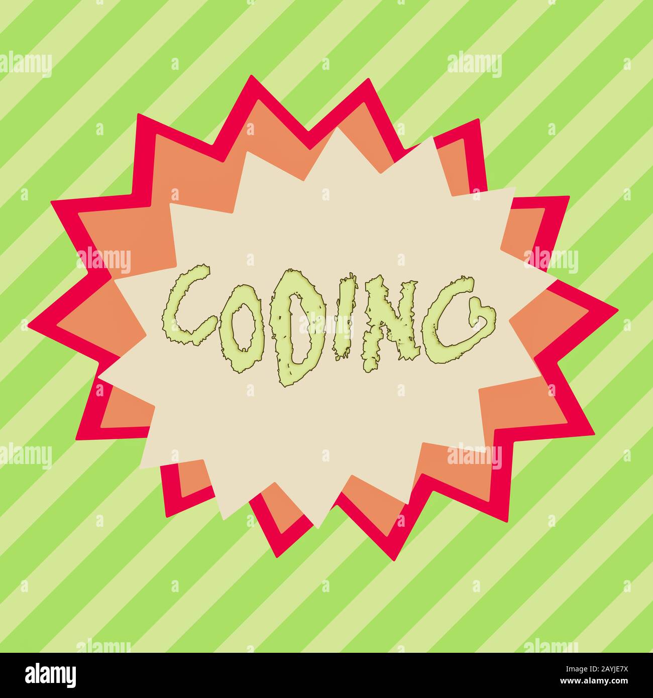 Conceptual Hand Writing Showing Coding Concept Meaning Assigning Code To Something For