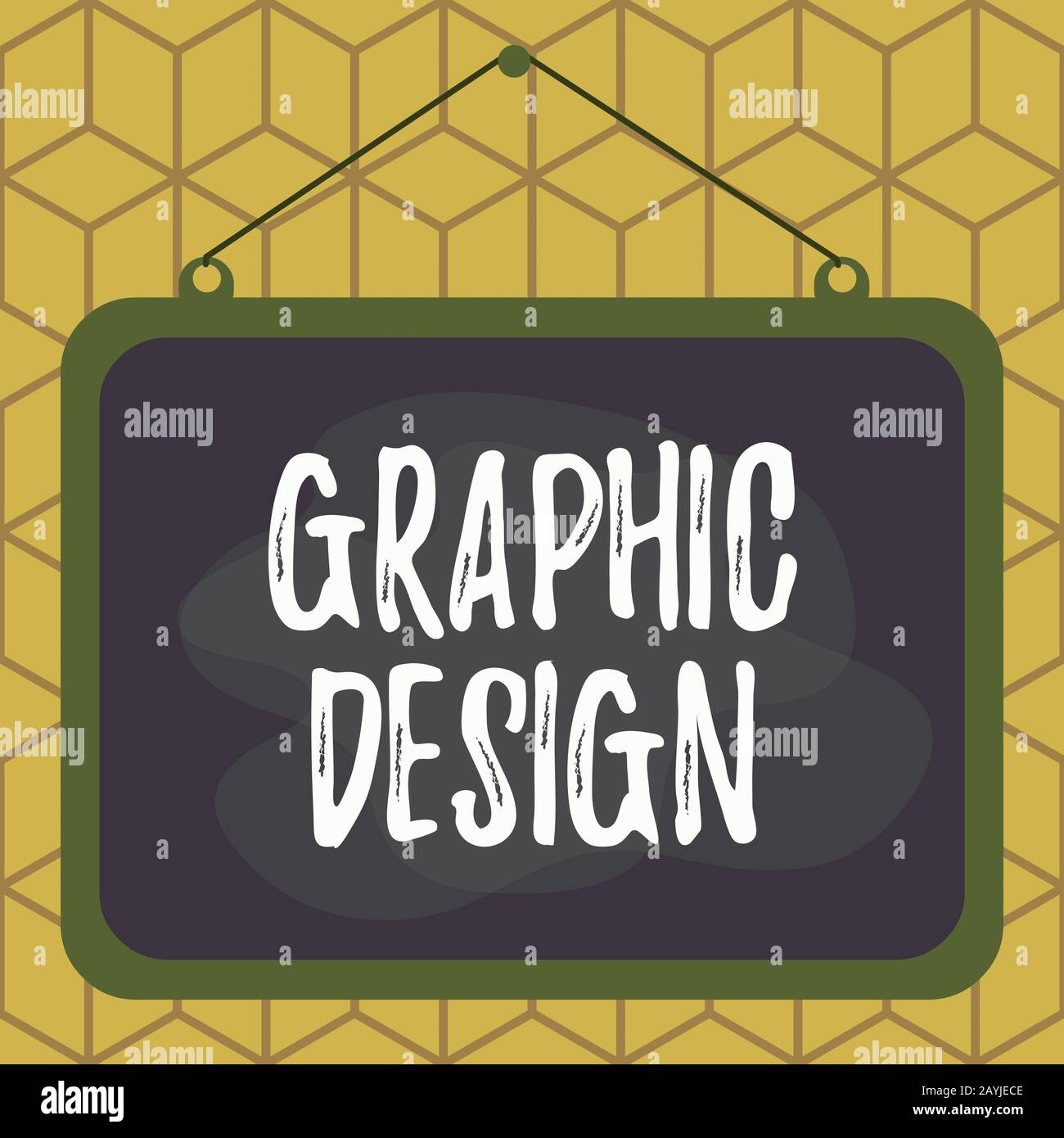 Conceptual hand writing showing Graphic Design. Concept meaning the art of combining text and ...