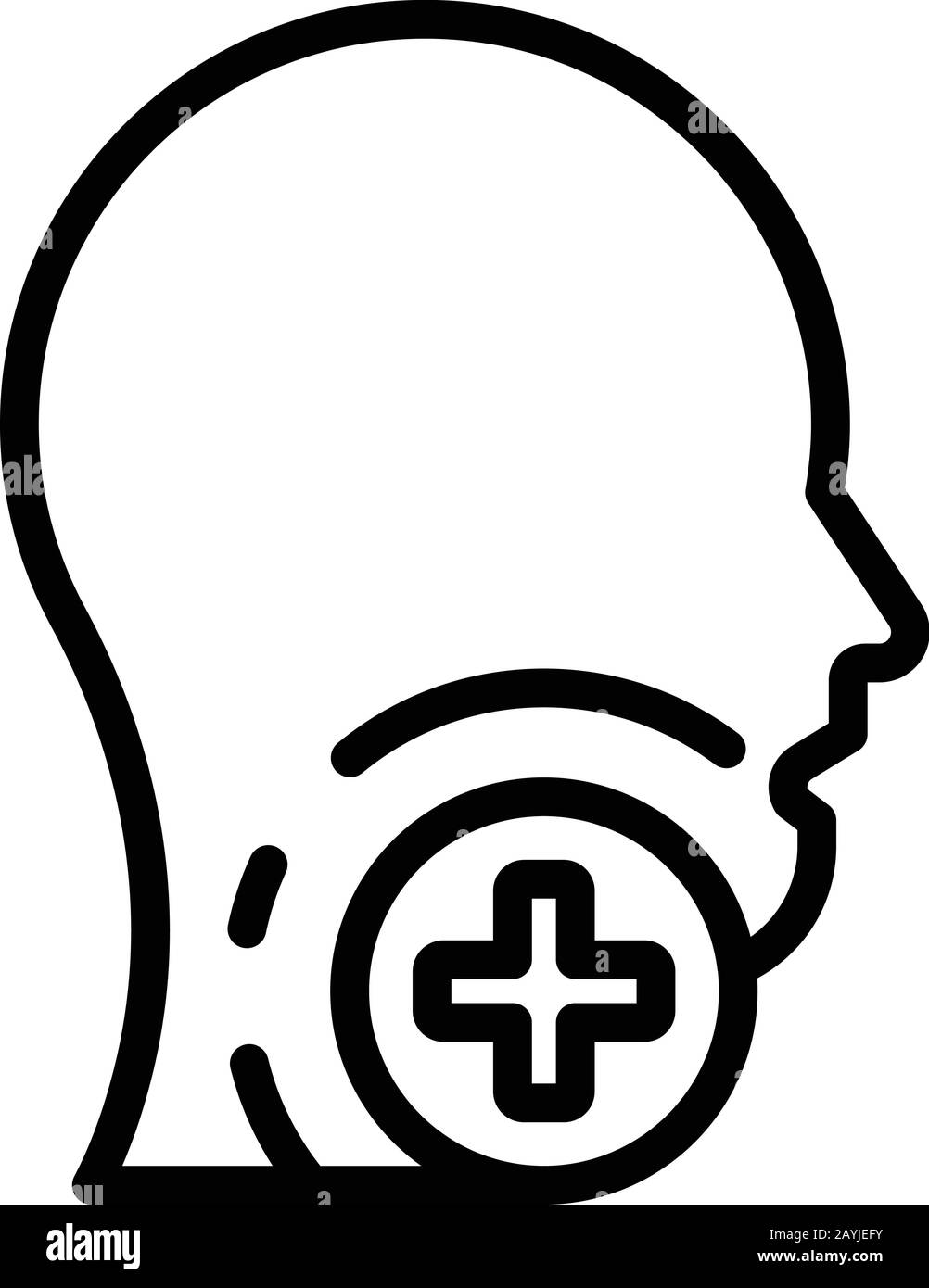 Medical help gland thyroid icon. Outline medical help gland thyroid ...