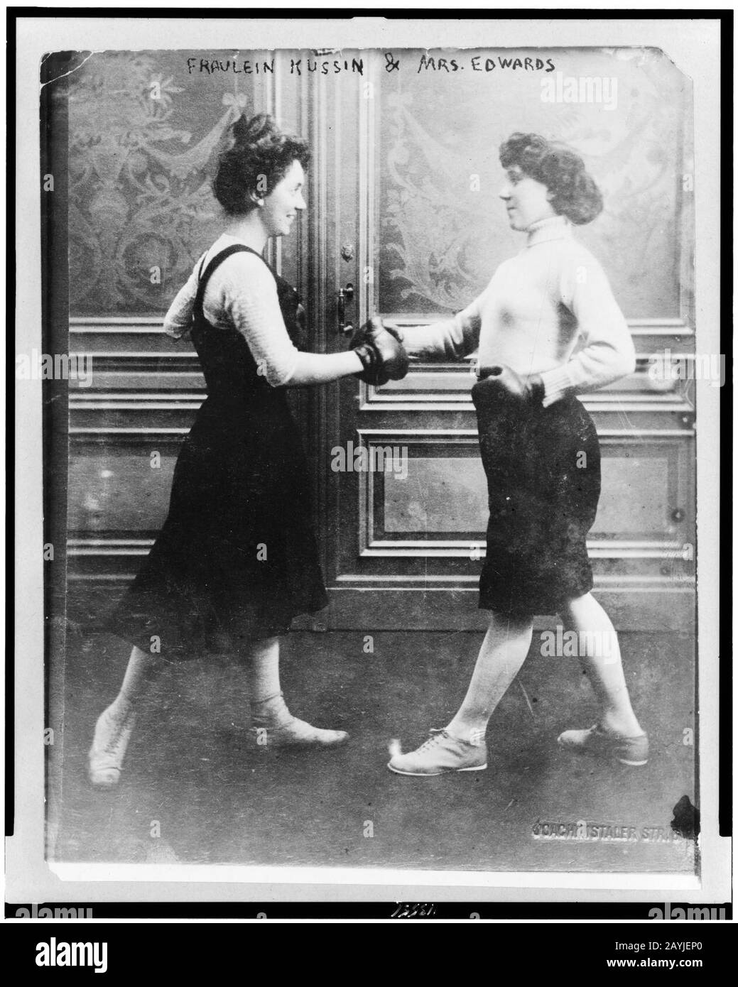 Fraulein Kussin and Mrs. Edwards boxing Stock Photo - Alamy