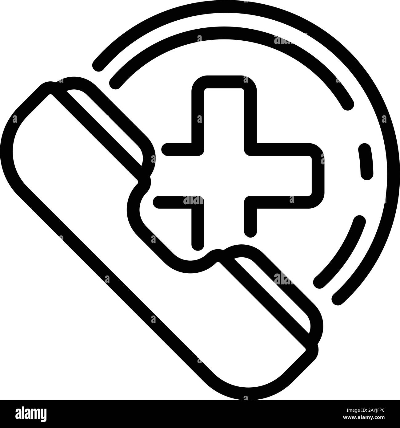Medical call help icon. Outline medical call help vector icon for web ...