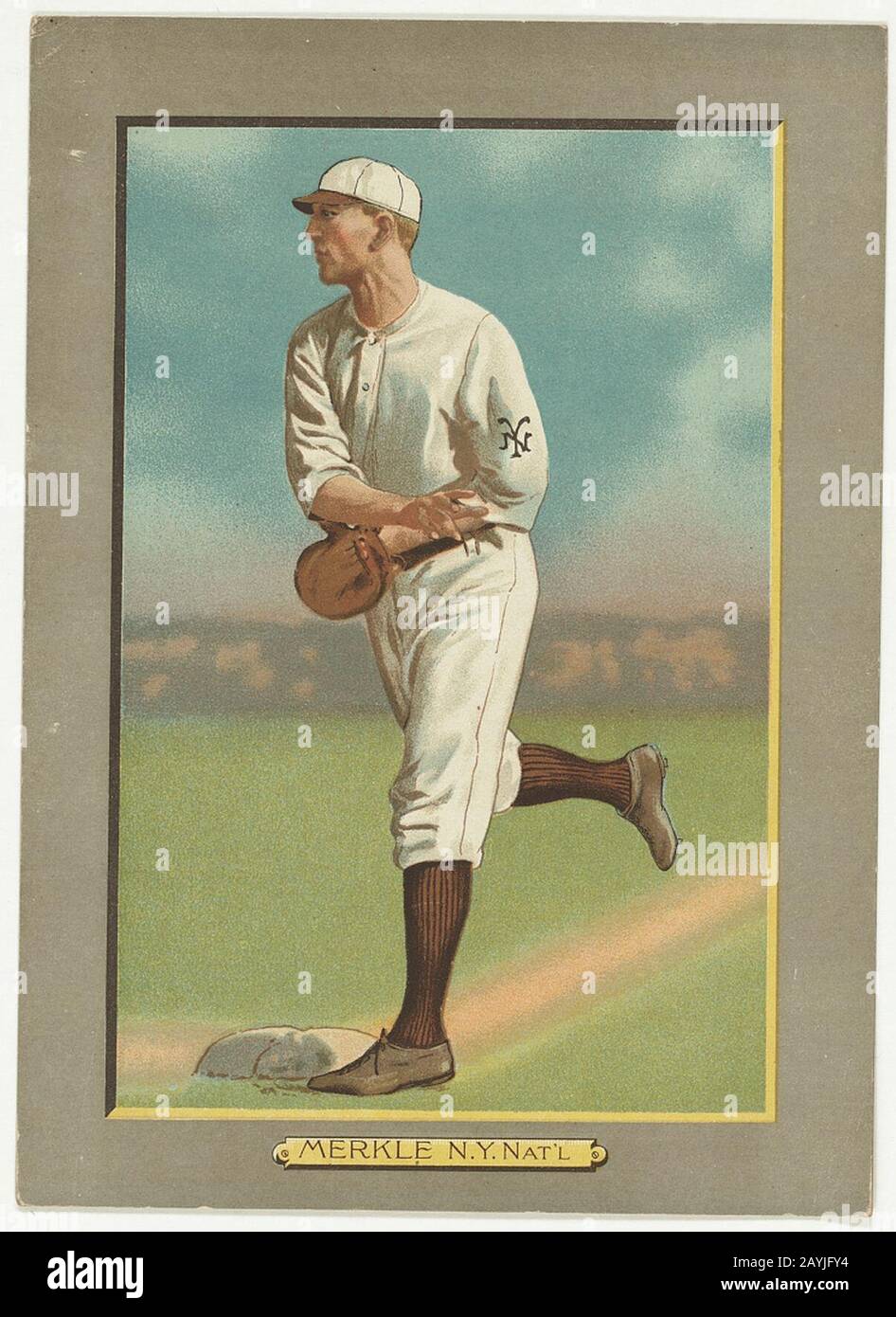Fred Merkle, New York Giants, baseball card portrait Stock Photo - Alamy