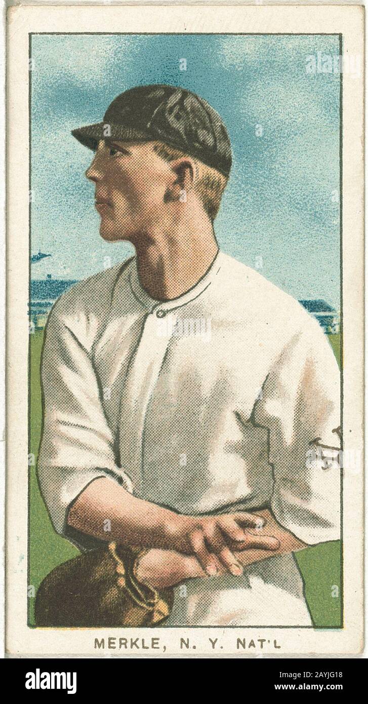 Fred Merkle, New York Giants, baseball card portrait Stock Photo - Alamy