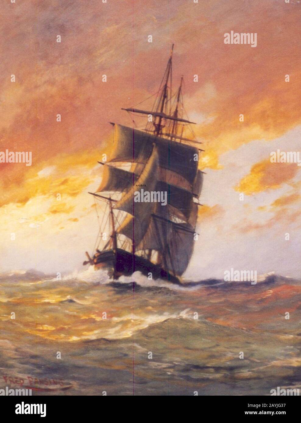 Fred Pansing Segler bei Sonnenuntergang 1890 Stock Photo - Alamy