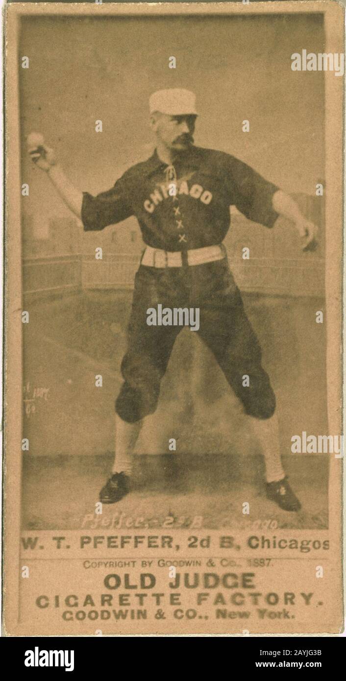 Fred Pfeffer, Chicago White Stockings, baseball card portrait Stock ...