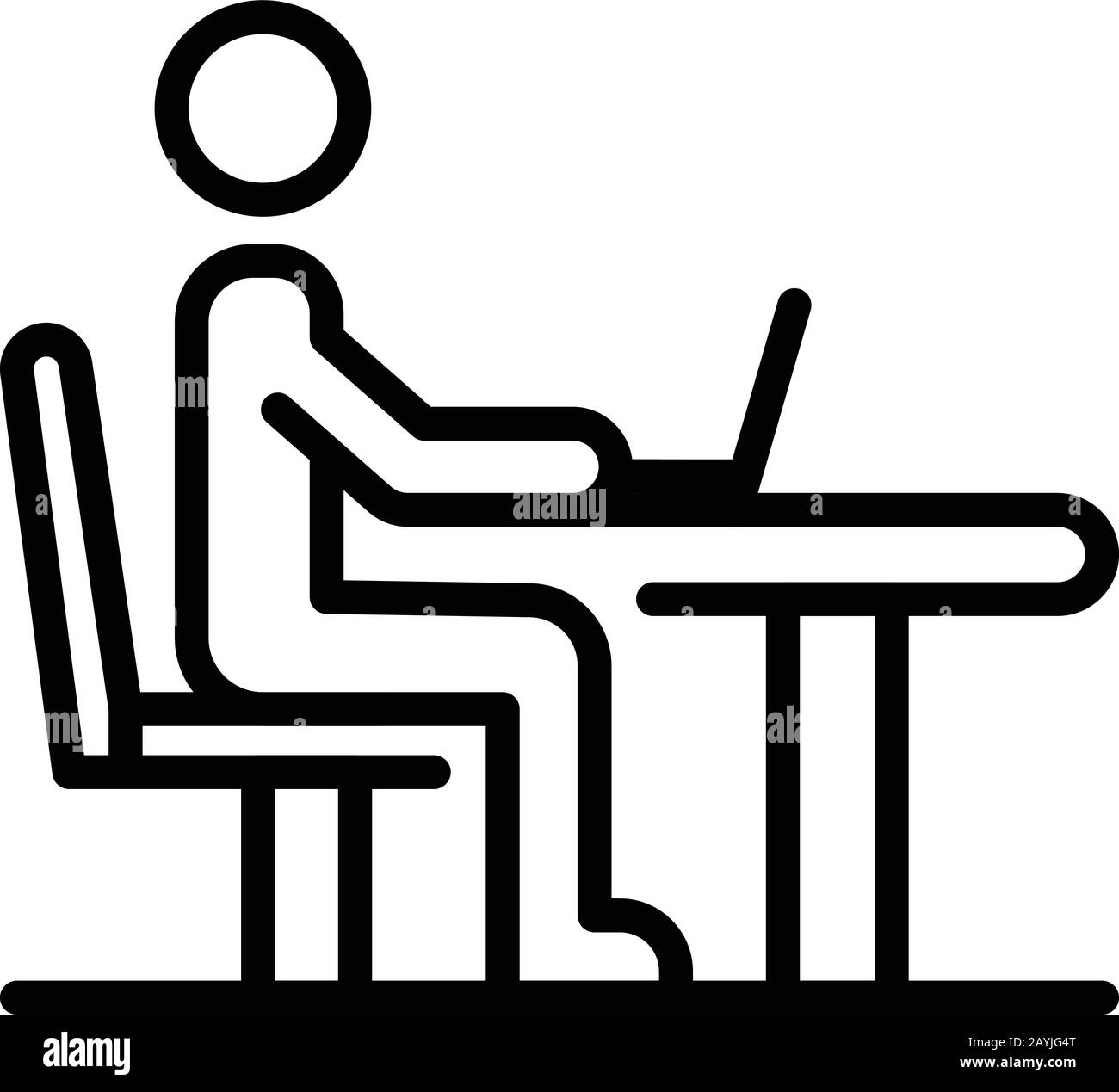 Home laptop work icon. Outline home laptop work vector icon for web ...