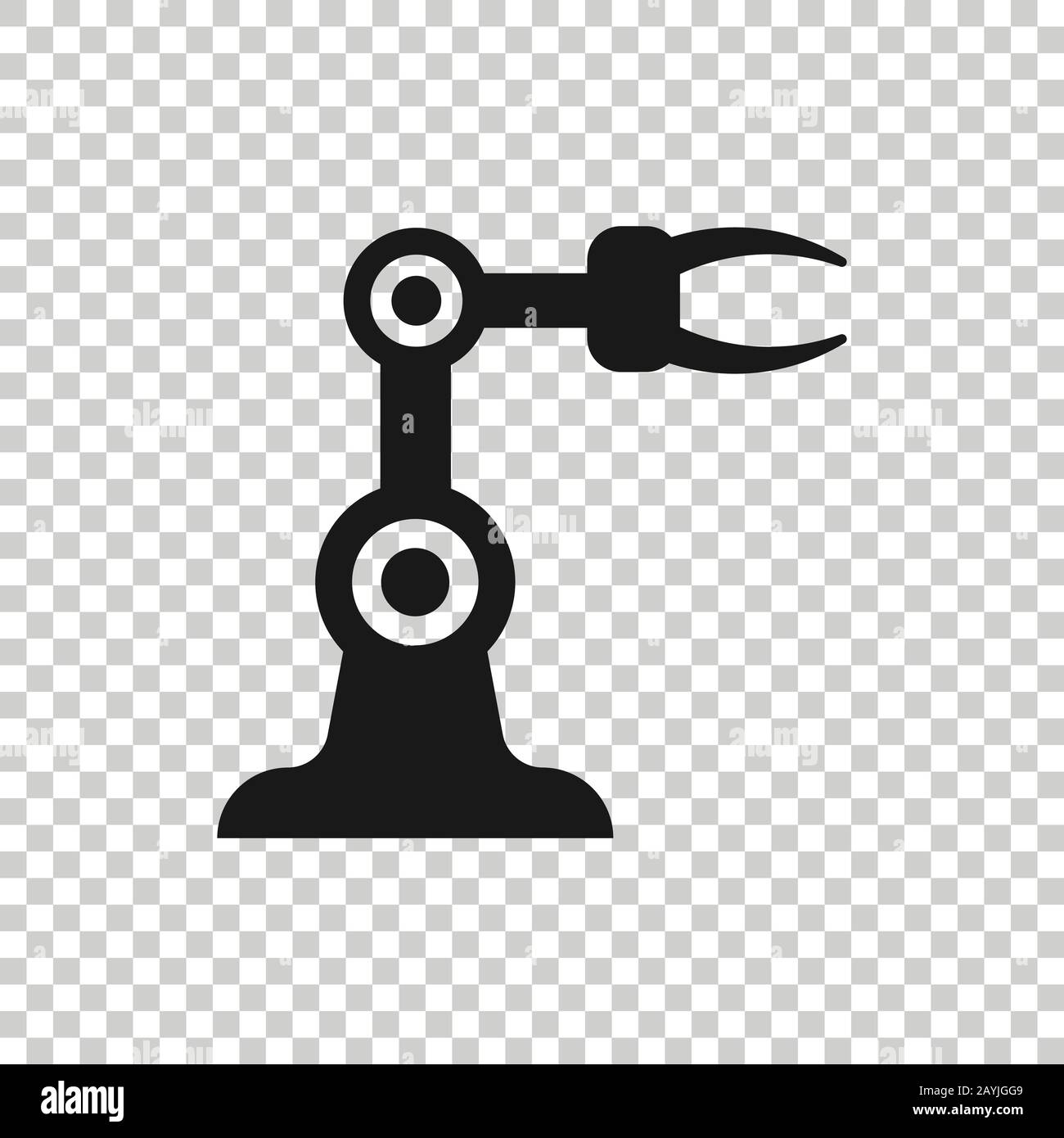 Robot arm icon in flat style. Mechanic manipulator vector illustration on white isolated ...