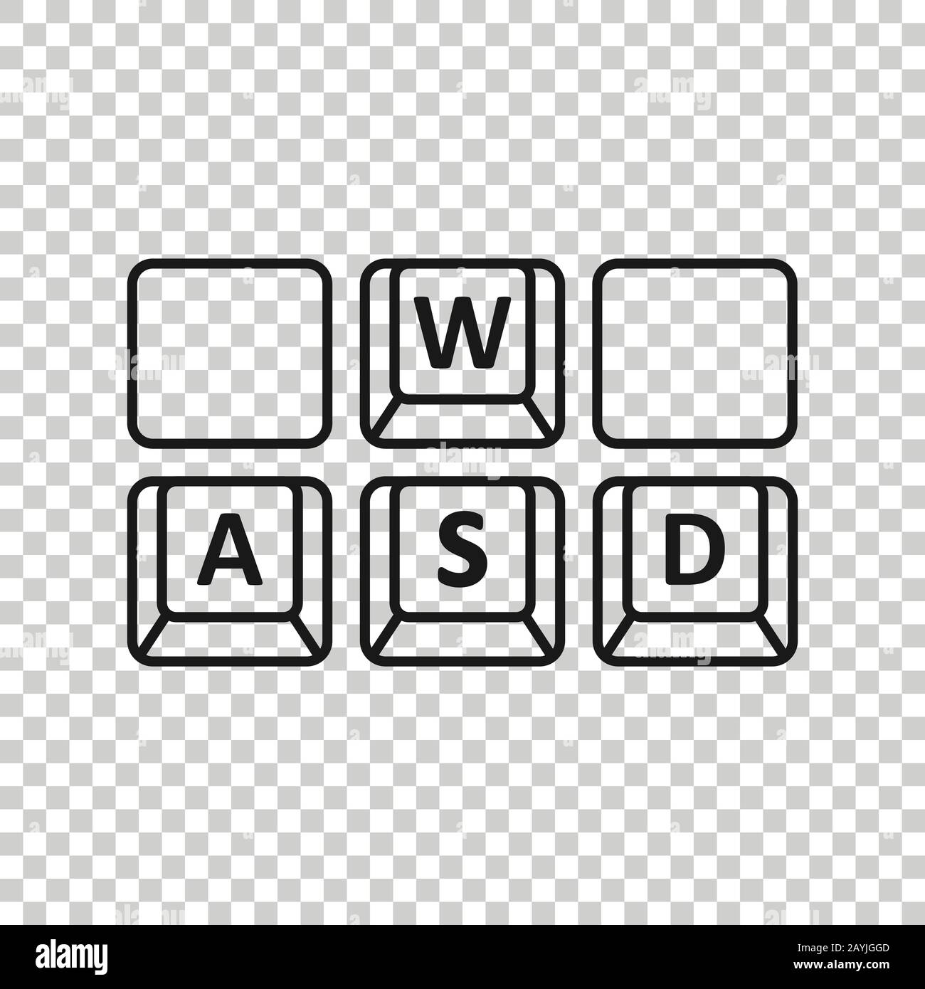 Wasd button icon in flat style. Keyboard vector illustration on white ...
