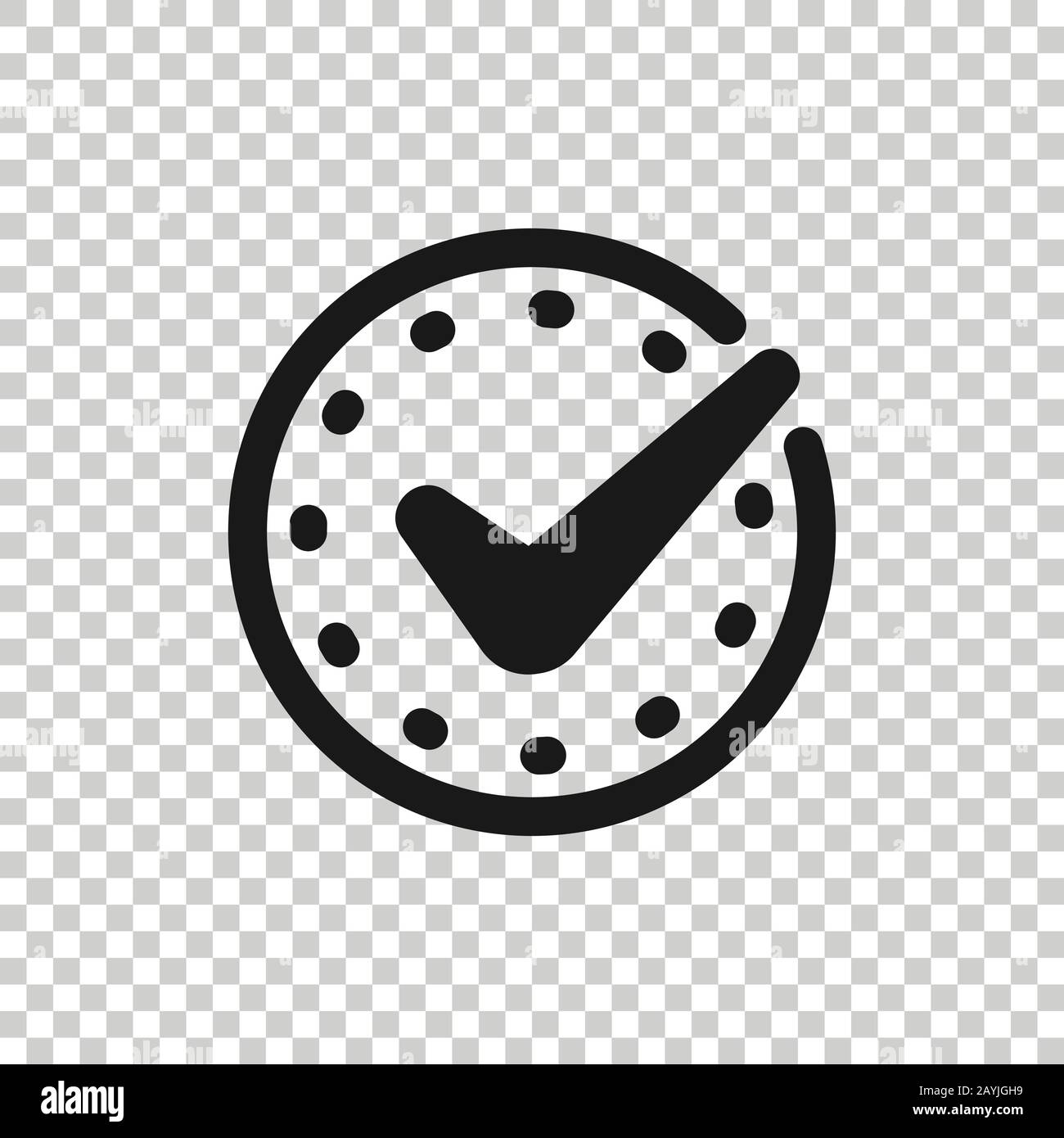 Check mark sign icon in flat style. Confirm button vector illustration ...