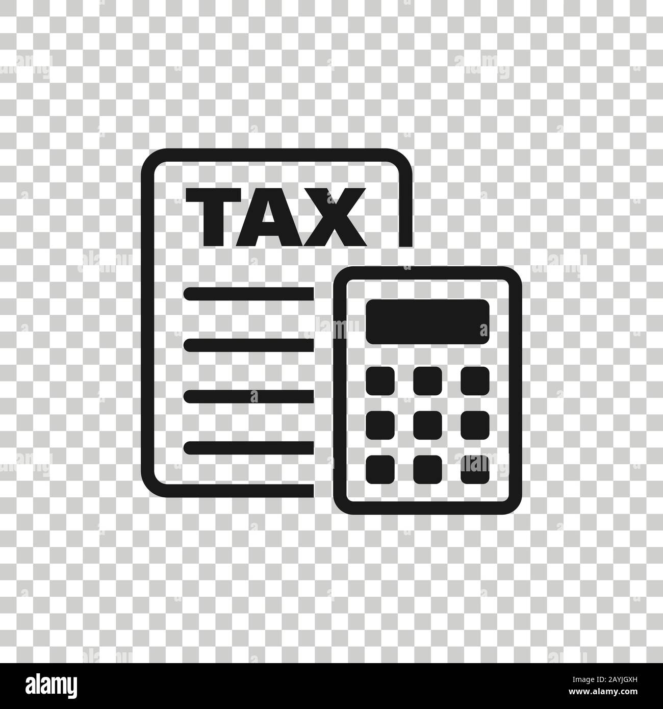Tax payment icon in flat style. Budget invoice vector illustration on ...