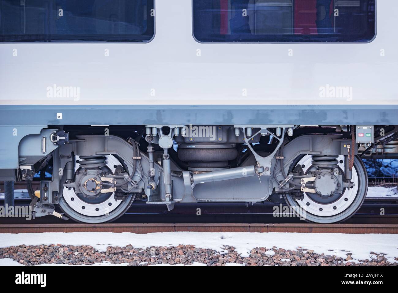 Wheels of the high speed train standing on the station Stock Photo - Alamy