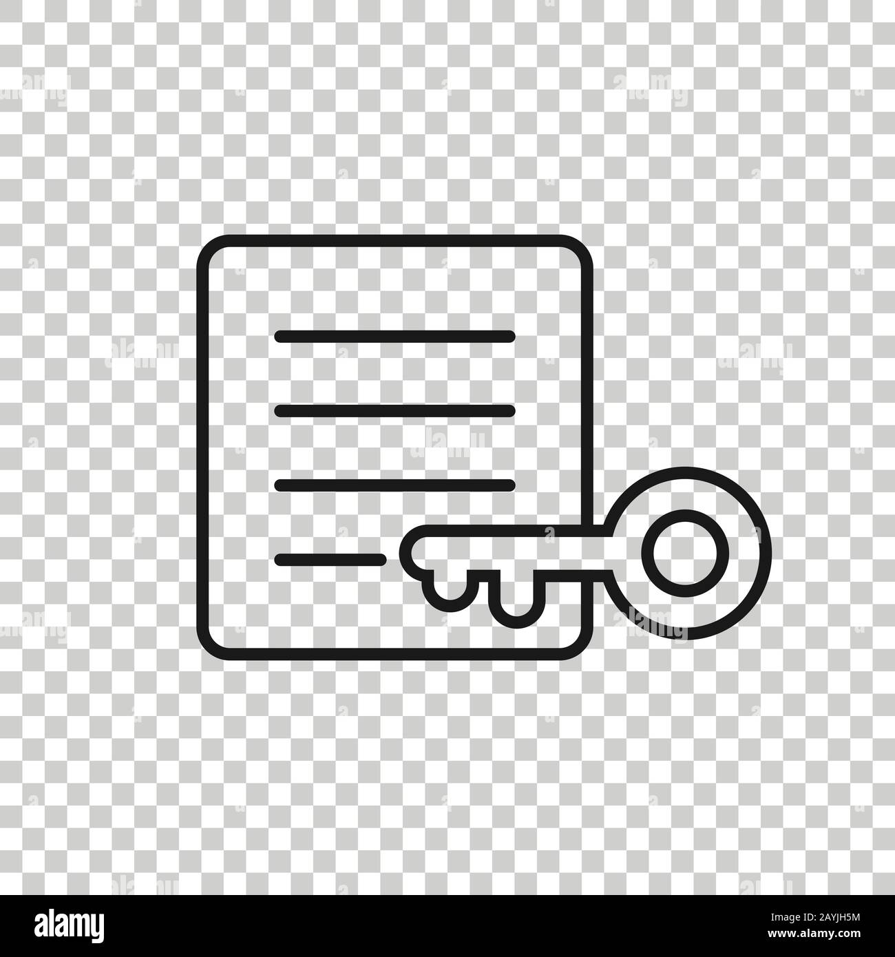 Password account icon in flat style. Keyword vector illustration on ...
