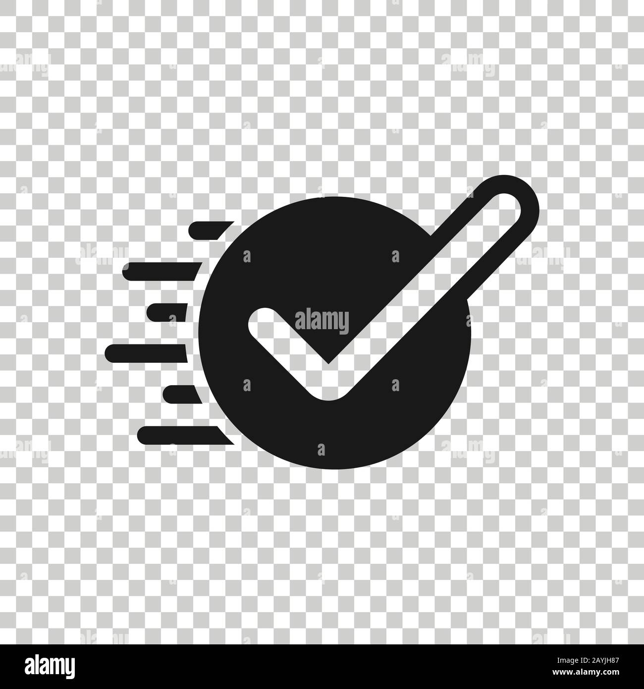 Check mark sign icon in flat style. Confirm button vector illustration ...
