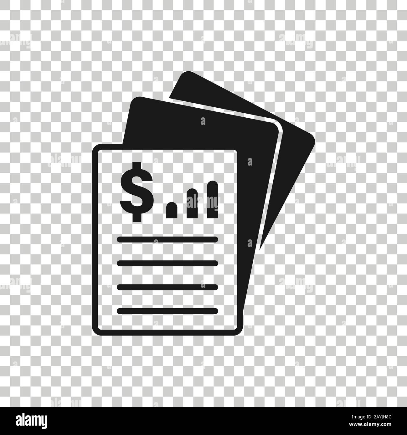 Financial statement icon in flat style. Document vector illustration on ...